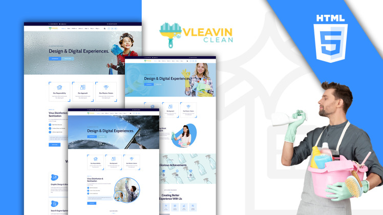 Vleavin - Cleaning Service HTML Template #186127