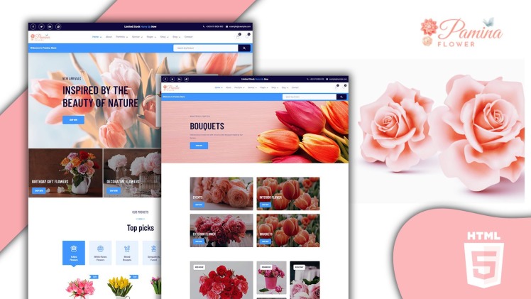 Pamina Swift Florist and Flower Shop HTML5 Website template #189322