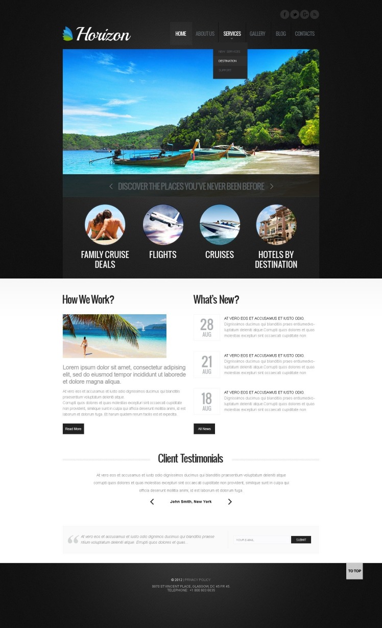 Free Tour and Travel Agency WordPress Website #192286