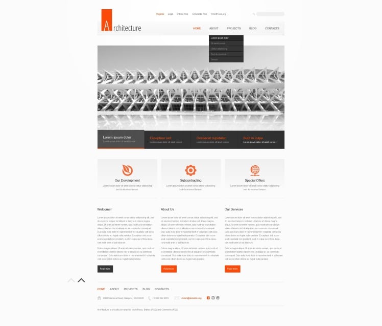 Free Responsive Architecture WordPress Template #196036