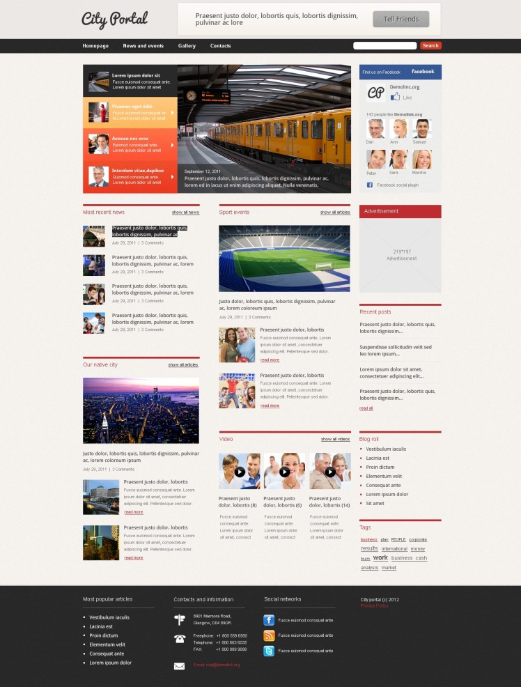 Free City Portal WordPress Theme #196563