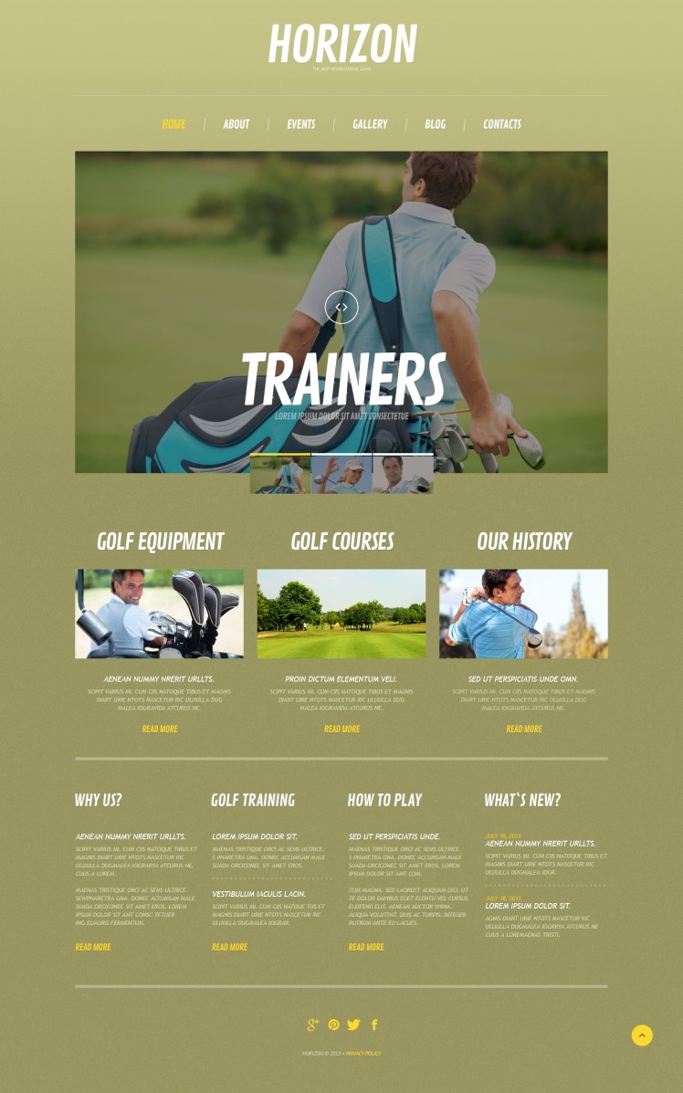 Free Golf Responsive WordPress Layout & Website Template #196995