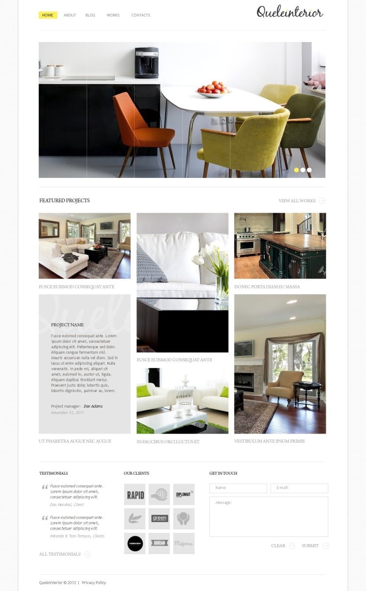 Free Interior Designing WordPress Theme & Website Template #197074