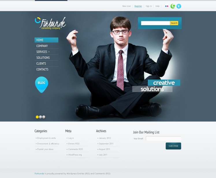 Free Consulting Management WordPress CMS Website Theme #206053