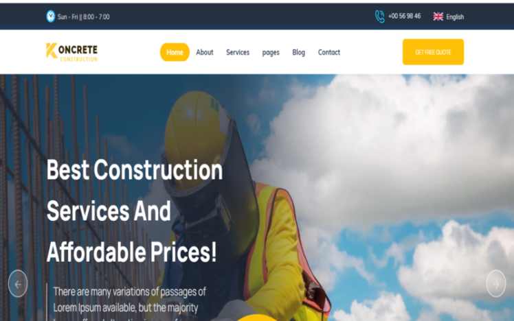 Koncrete | Construction & Building Template #216829