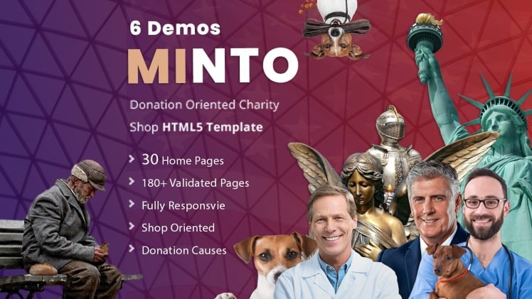 Minto Bundle Nonprofit Multipurpose Shop Oriented HTML5 Template #217794
