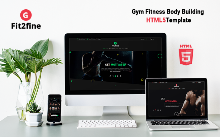 Fit2Fine - Gym Fitness Body Building HTML5 Template #223266