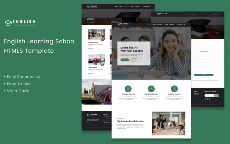 English Language School - Website Template #232139