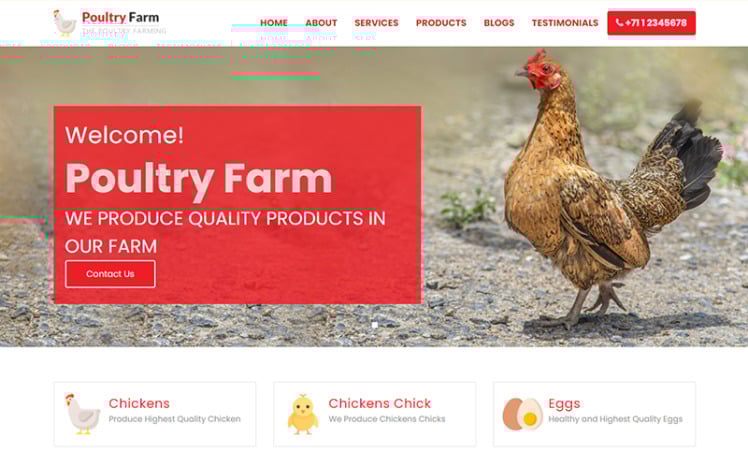 Poultry Farm Multipurpose Website Template #234090