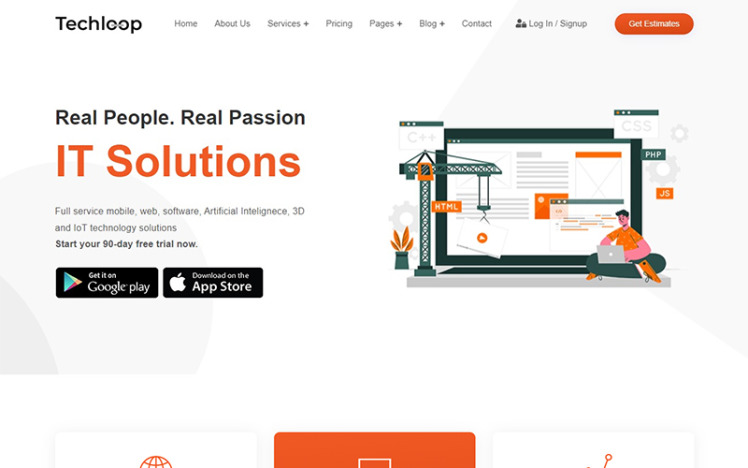 Techloop - Software Company Website Template #236477