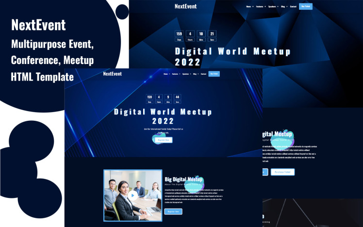NextEvent - Multipurpose Event, Conference, Meetup HTML Template #236844