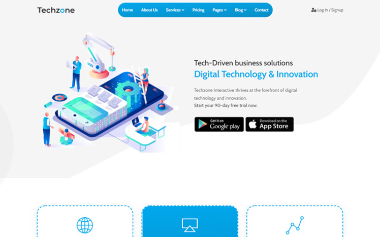 Techzone - IT Solutions and Technology Website Template #238977