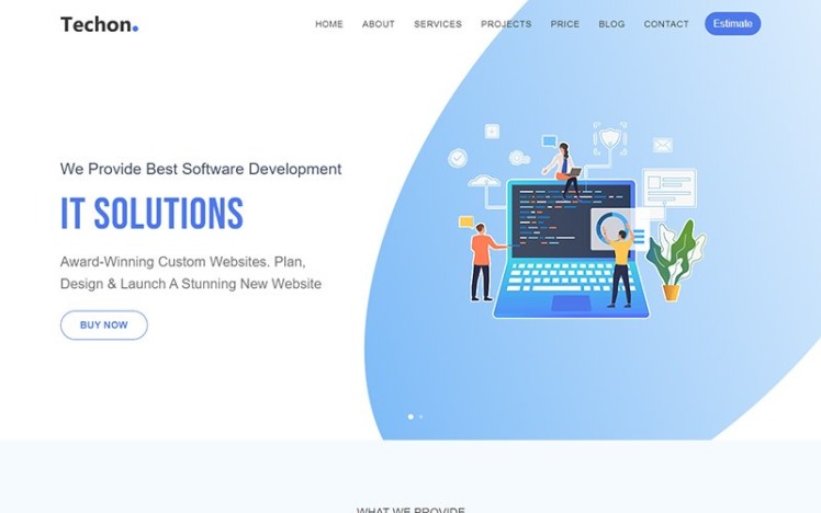 Techon - IT Solutions and Technology Website Template #244080