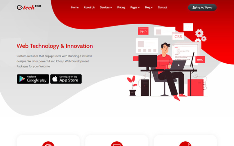 Techhub - Web Solutions And Business Services Website Template #246471