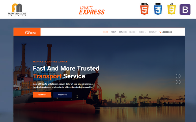 Logistics Express - Transportation and Logistics Website Template #251057