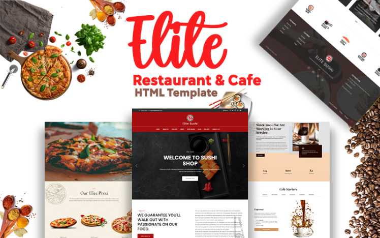 Elite - Restaurant and Cafe HTML Template #254217