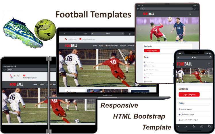 Football Templates - Responsive HTML Bootstrap Template #255806