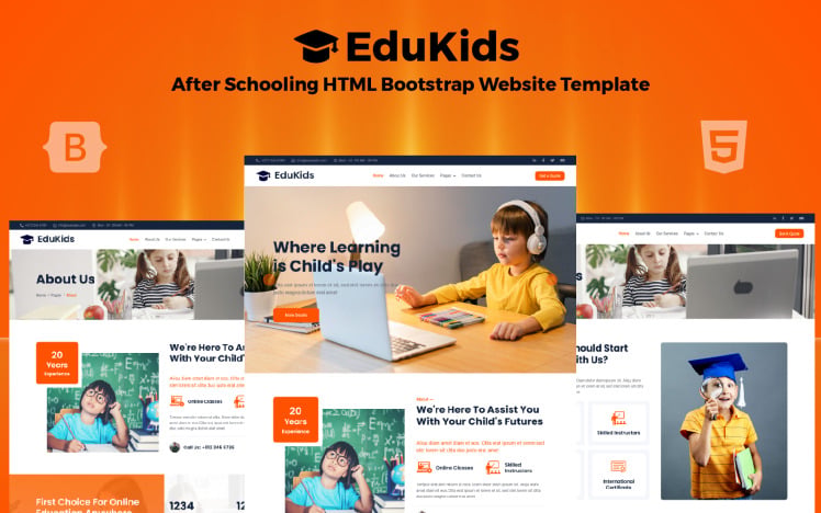 EduKids - After Schooling HTML Bootstrap Website Template #287624