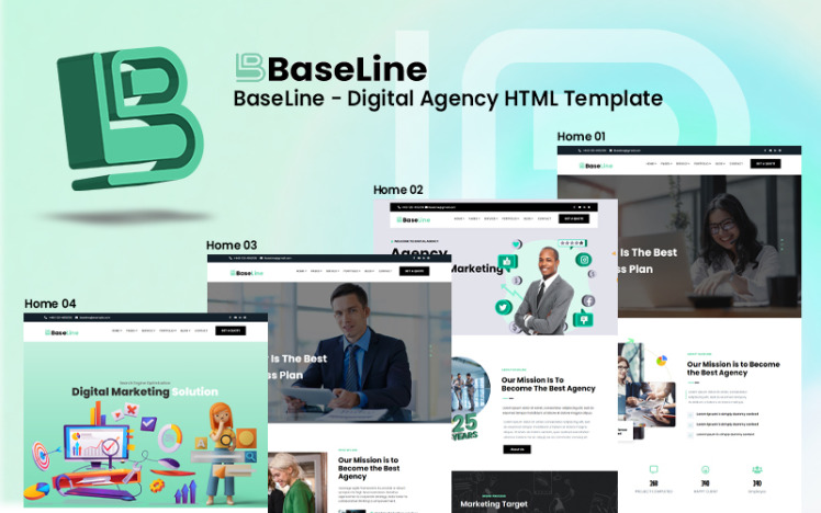 BaseLine - Digital Agency HTML Template #306097