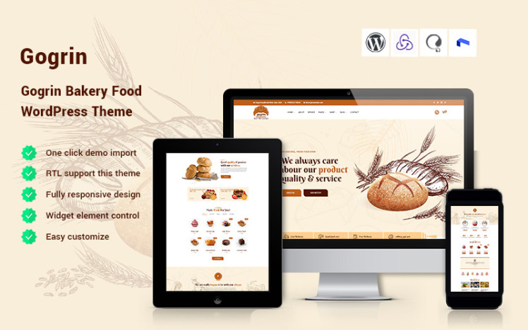 Gogrin - Bakery Food WordPress Theme #317496