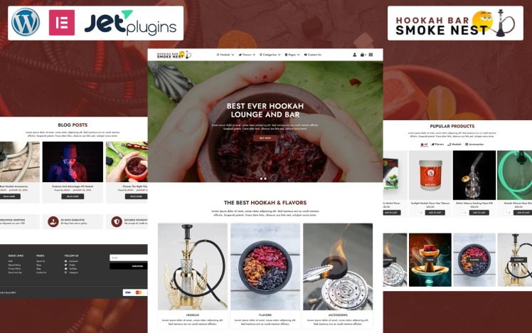 Smoke Nest - Hokkah Bar WordPress Theme #320602