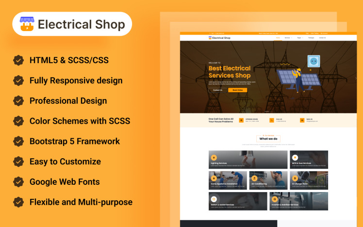 Electrical Service Shop - Responsive HTML5 Template #325125