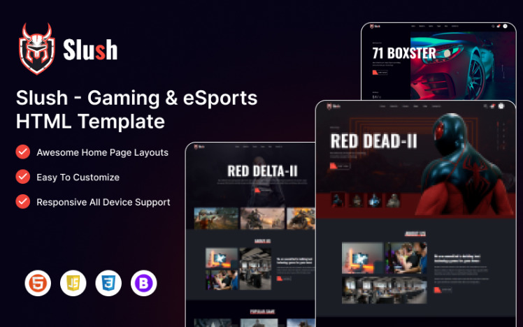 Slush - Gaming & eSports HTML5 Template #330486