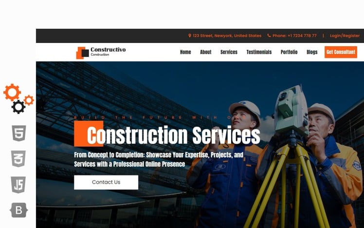 Constructivo - Construction Building HTML Template #346320