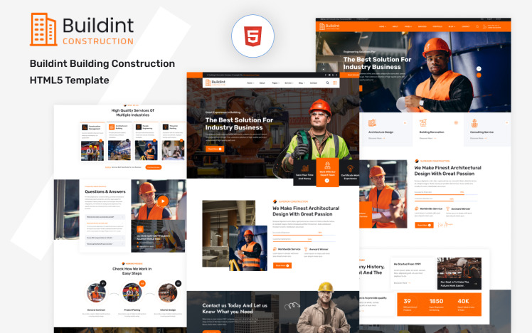 Buildint - Construction & Building HTML5 Template #353629
