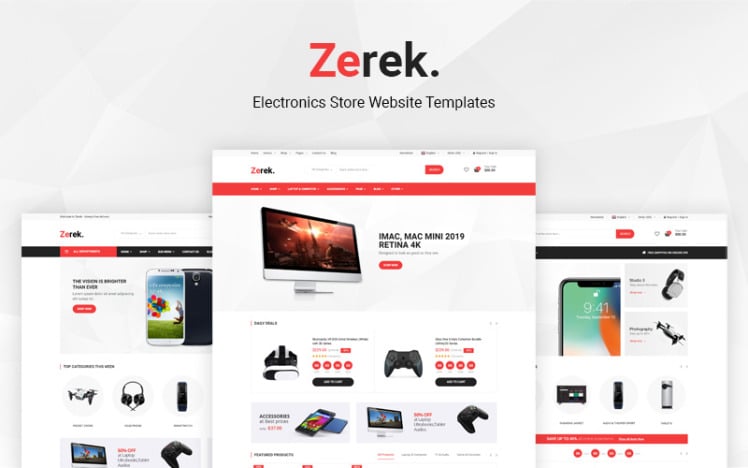 Zerek - Electronics Store Website Template #359667