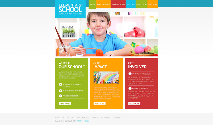 Primary School Responsive Website Template #39379