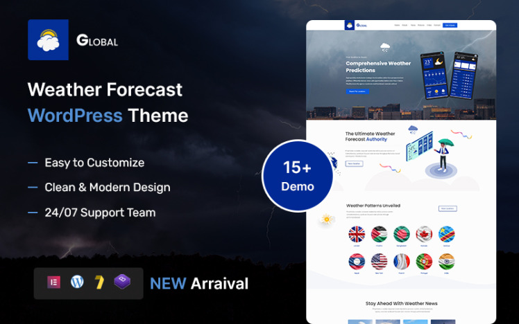 Global – Weather Forecast WordPress Theme #401550