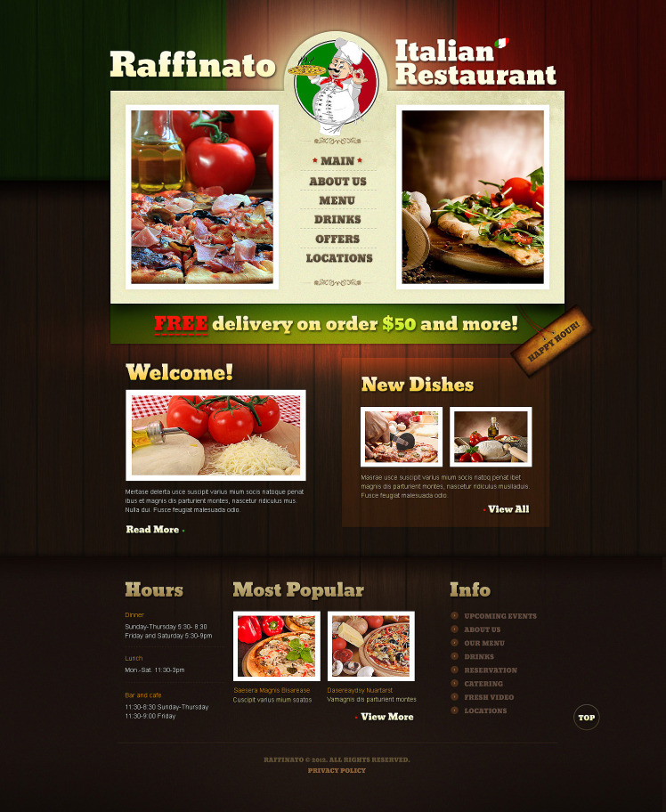 Italian Restaurant Website Template #40705