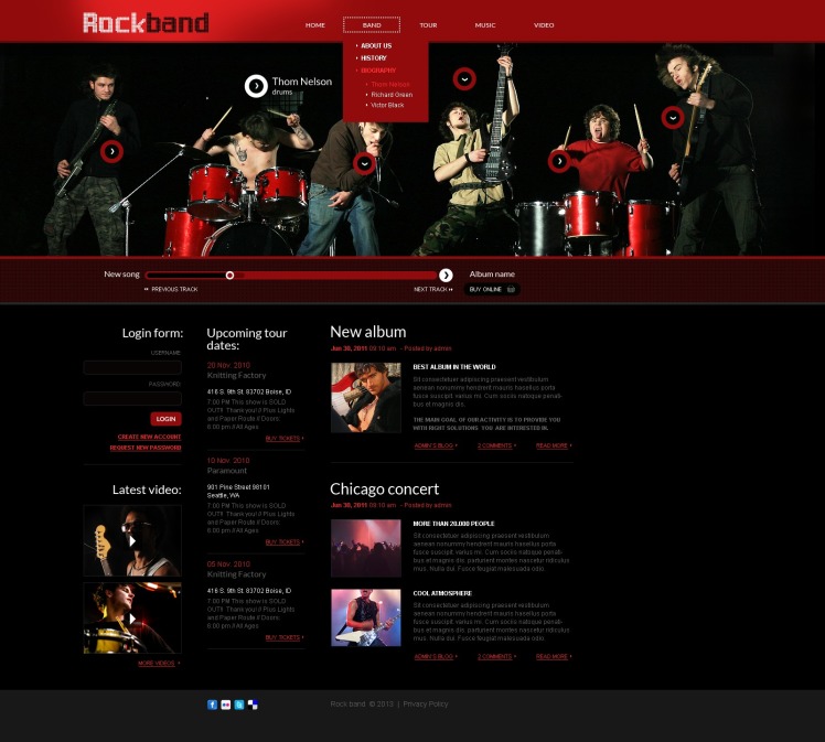Music Band Website Template #41992