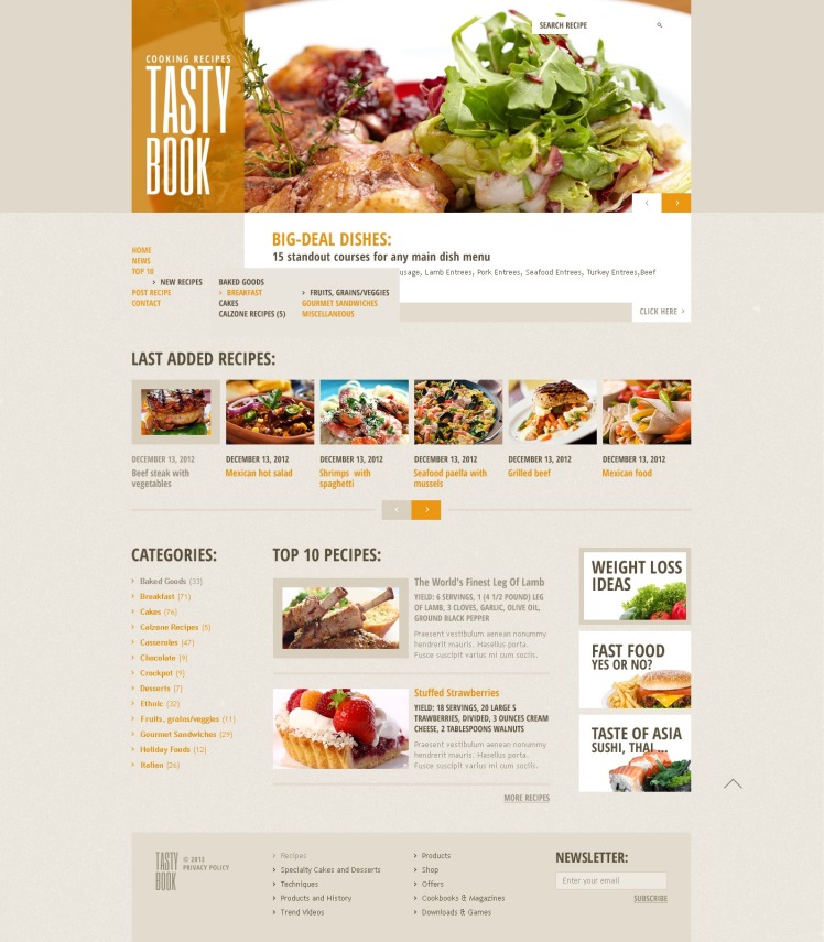 Cooking Website Template #42620