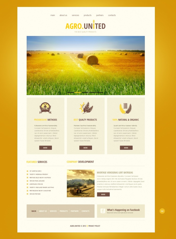 Agriculture Website Template #42835