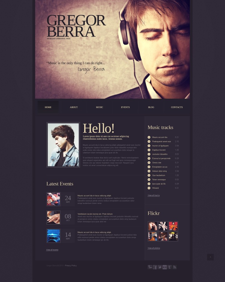 Singer Website Template #42833