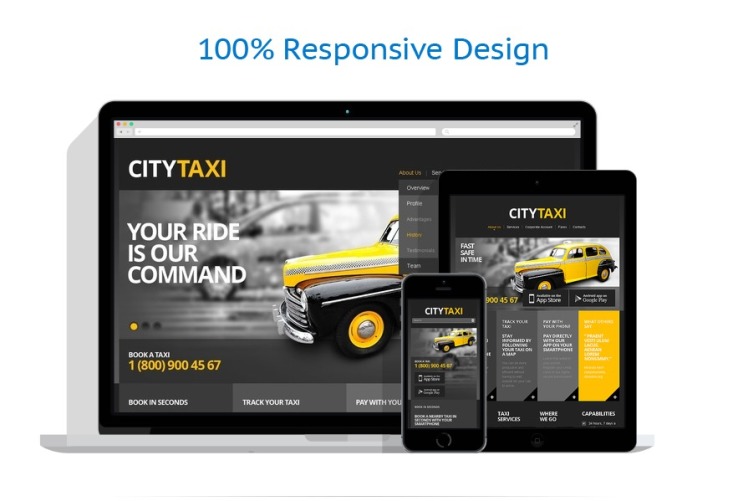 Taxi Website Template #42804