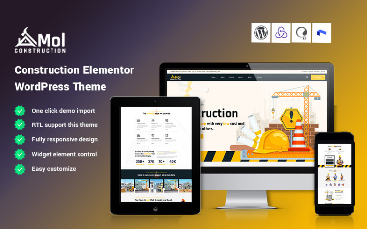 Amol - Construction Elementor WordPress Theme #430125