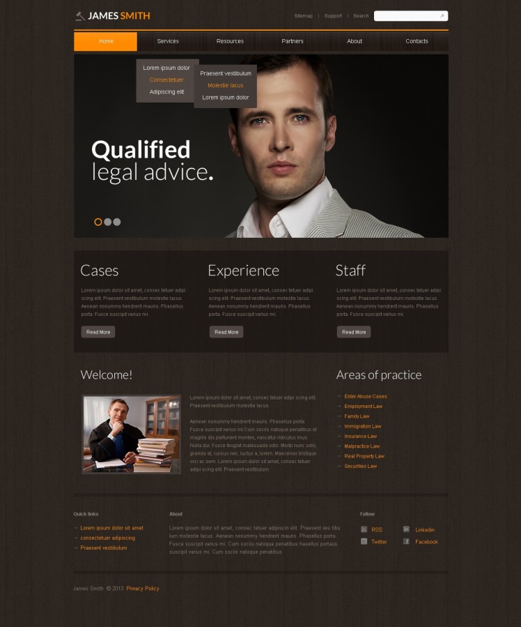 Lawyer Responsive Website Template #43584