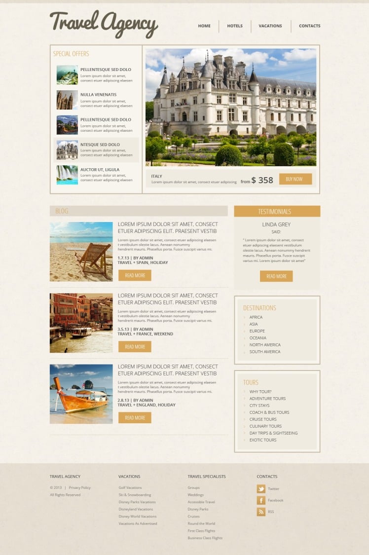 Travel Agency Responsive Website Template #43720
