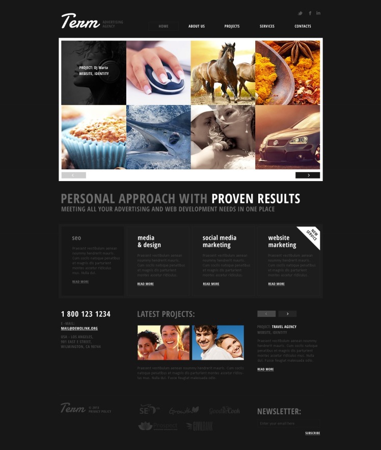 Advertising Agency Responsive Website Template #43870