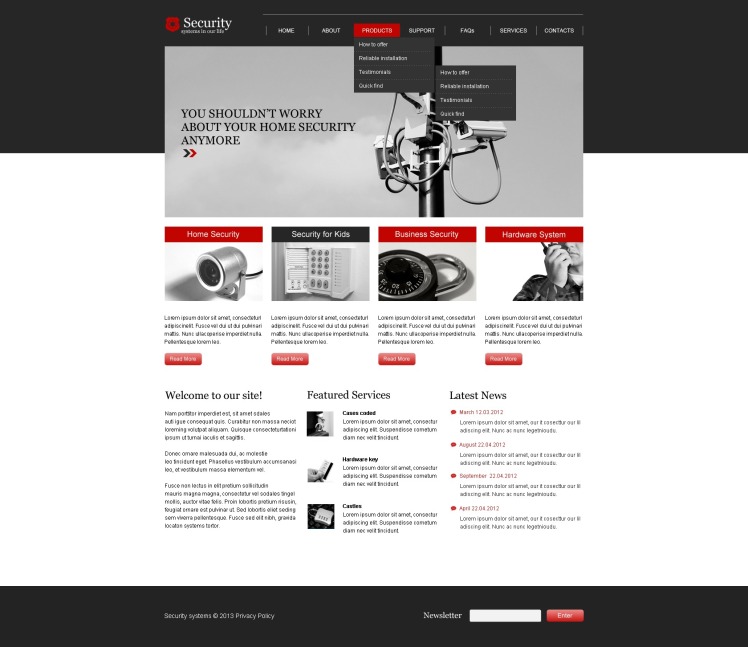 Security Responsive Website Template #44001