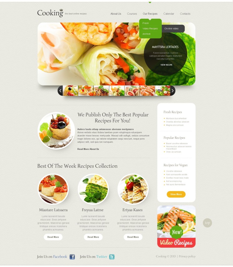 Cooking Responsive Website Template #44199