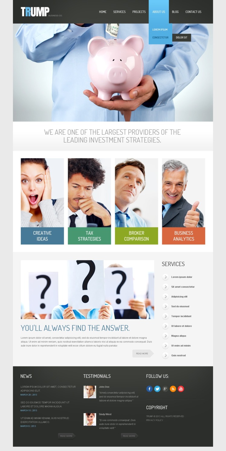 Management Company Responsive Website Template #44292