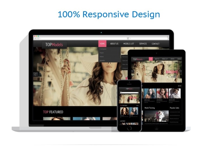 Model Agency Responsive Website Template #44399