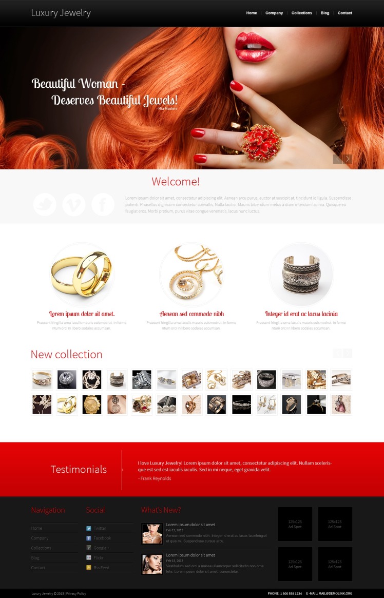 Jewelry Responsive Website Template #44502