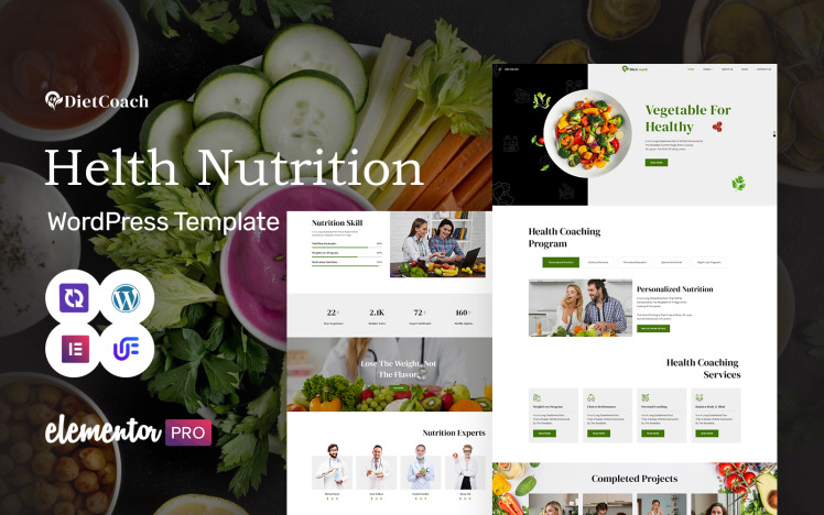 Diet Coach - Dietitians And Nutritionists WordPress Elementor Theme #446293