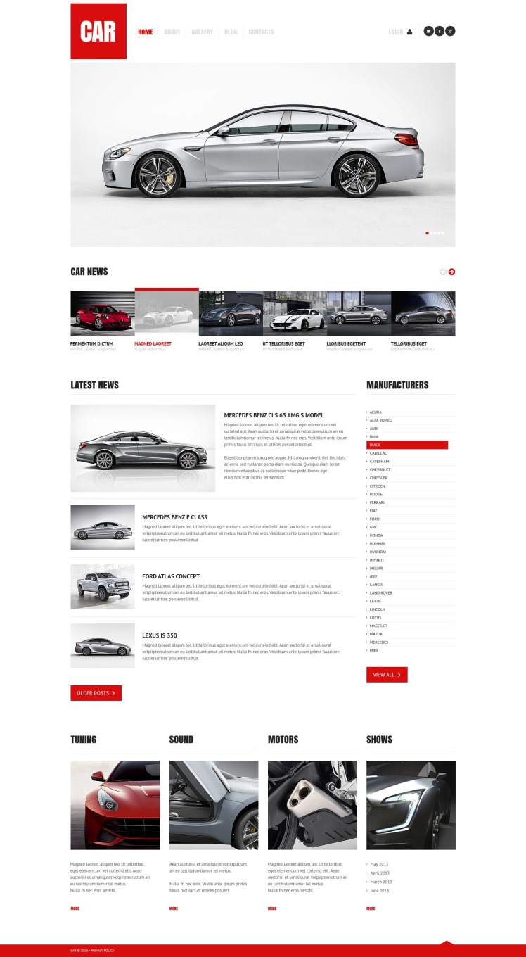 Car Responsive Website Template #45079