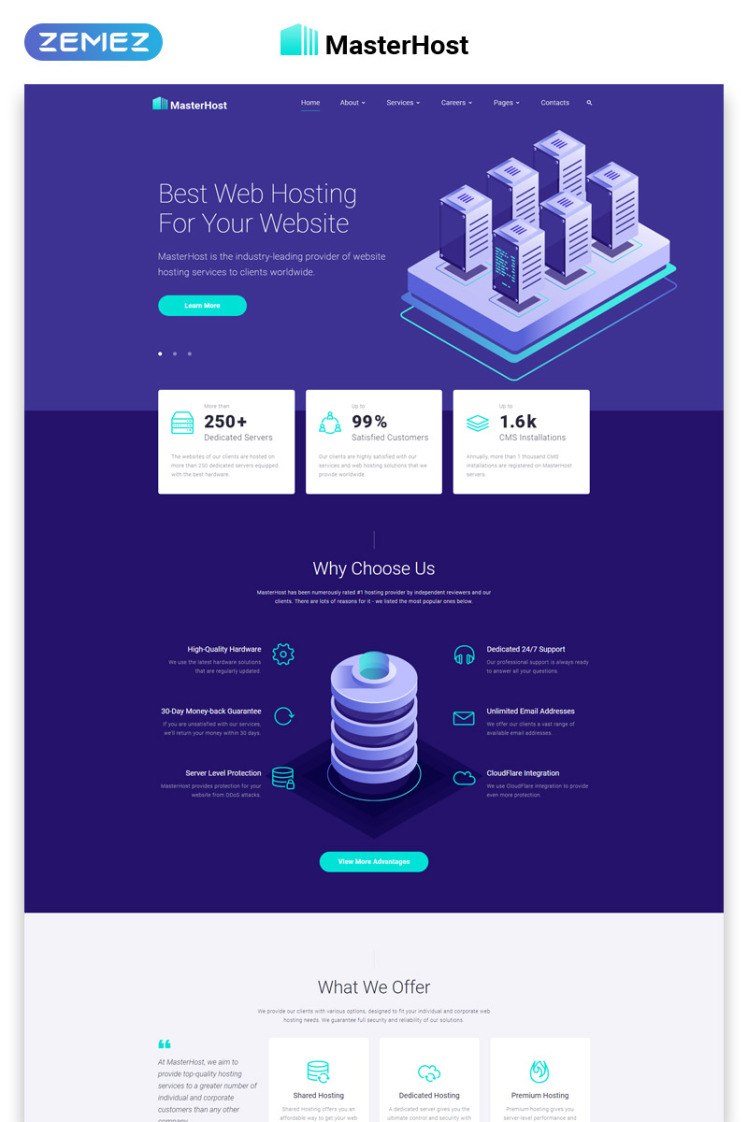 MasterHost - Hosting Multipage Clean HTML Bootstrap Website Template #45042